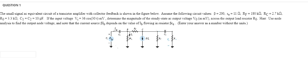 Solved QUESTION 1 The small-signal ac equivalent circuit of | Chegg.com