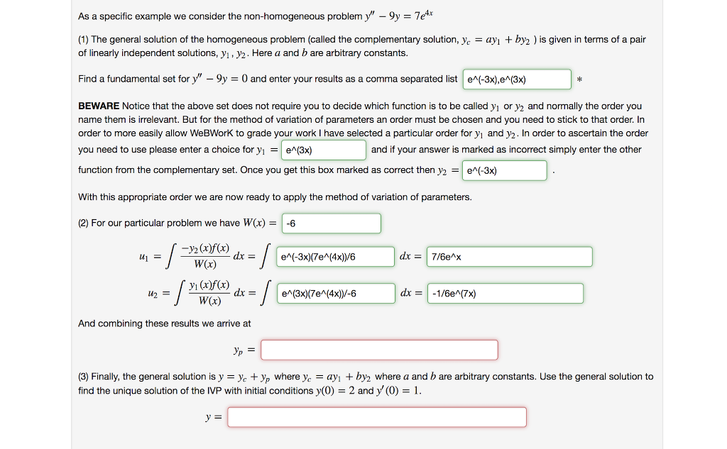 Solved As a specific example we consider the non-homogeneous | Chegg.com
