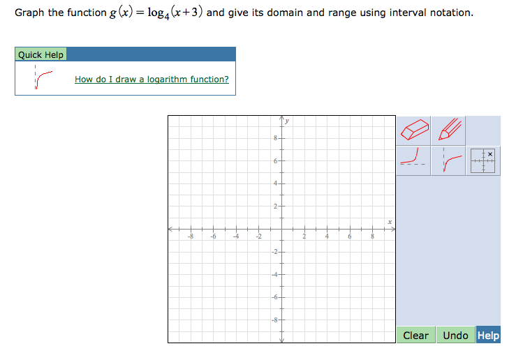 Solved Graph the function g(x) = log4 (x+3) and give its | Chegg.com