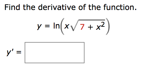 Solved Find the derivative of the function. | Chegg.com