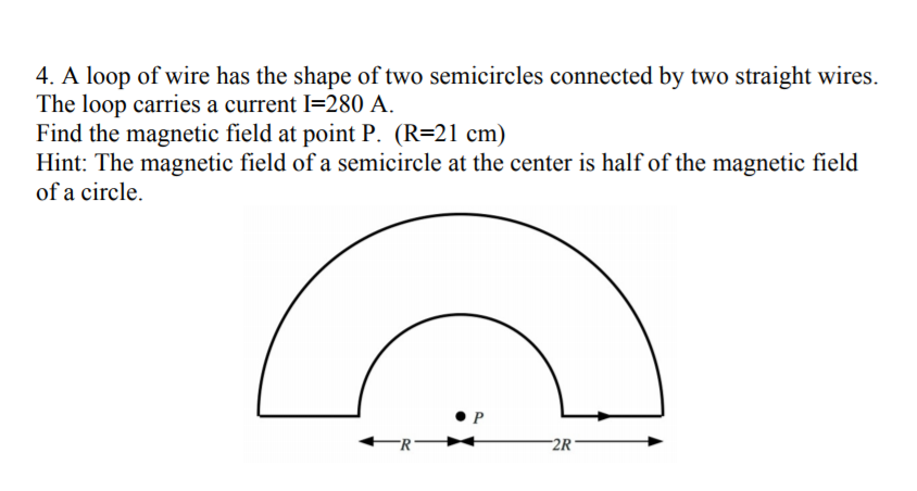 Solved A loop of wire has the shape of two semicircles | Chegg.com