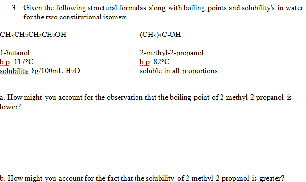 Solved Given the following structural formulas along with | Chegg.com