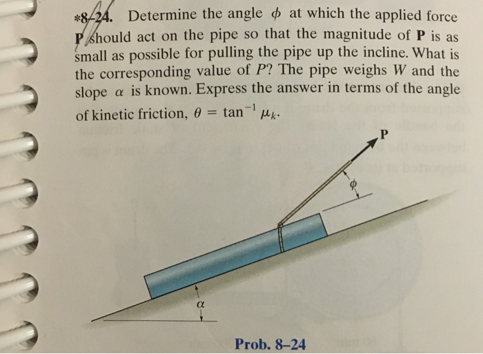 Solved Determine the angle Phi at which the applied force P | Chegg.com
