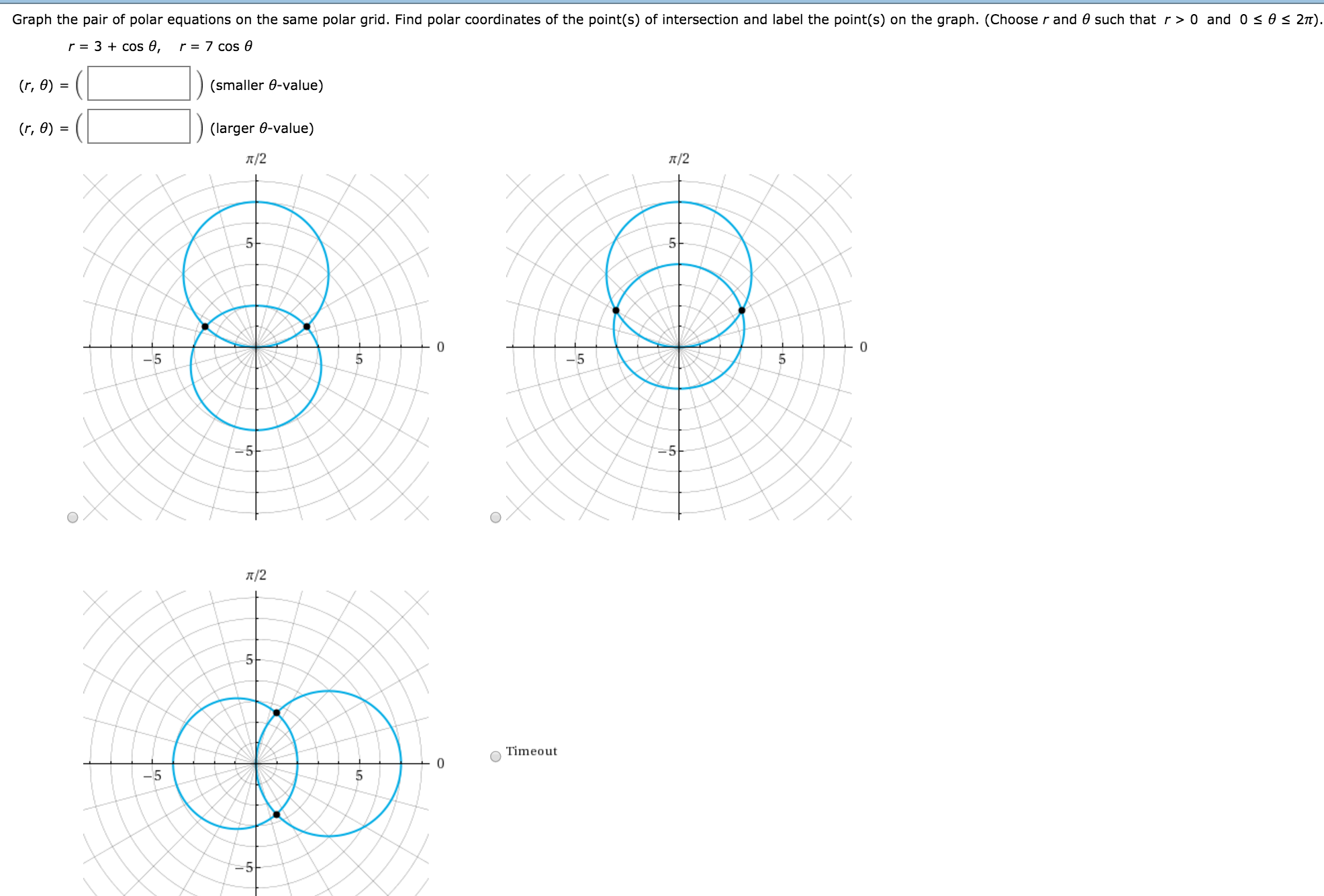 Solved Graph the pair of polar equations on the same polar | Chegg.com