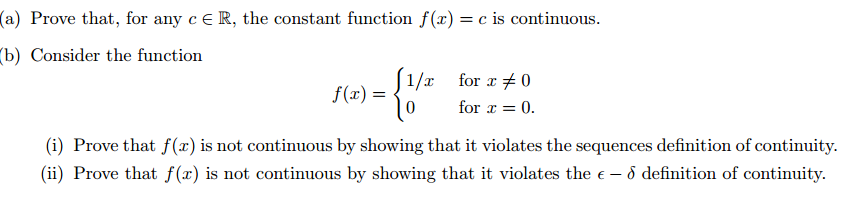 Solved Prove that, for any c elementof R, the constant | Chegg.com