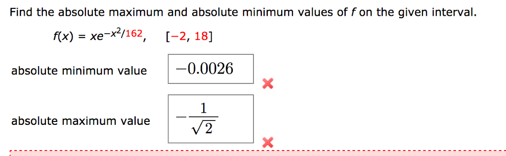 Solved Find the absolute maximum and absolute minimum values | Chegg.com