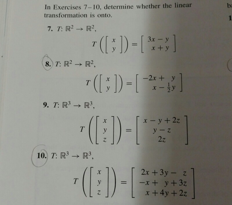 Solved n Exercises 7-10, determine whether the linear | Chegg.com