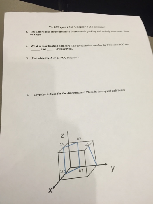 Solved The amorphous structures have dense atomic packing | Chegg.com