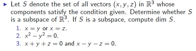 Solved Let 5 denote the set of all vectors (x, y, z) in R^3 | Chegg.com