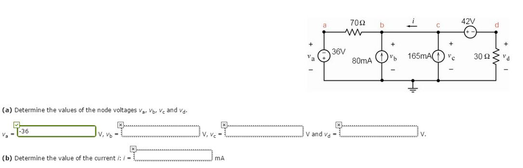 Solved Determine the values of the node voltages v_a, v_b, | Chegg.com
