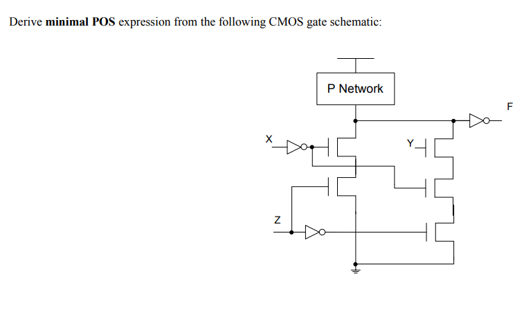 Solved Derive minimal POS expression from the following CMOS | Chegg.com