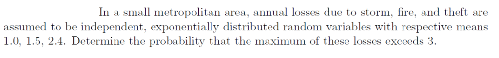 Solved In a small metropolitan area, annual losses due to | Chegg.com