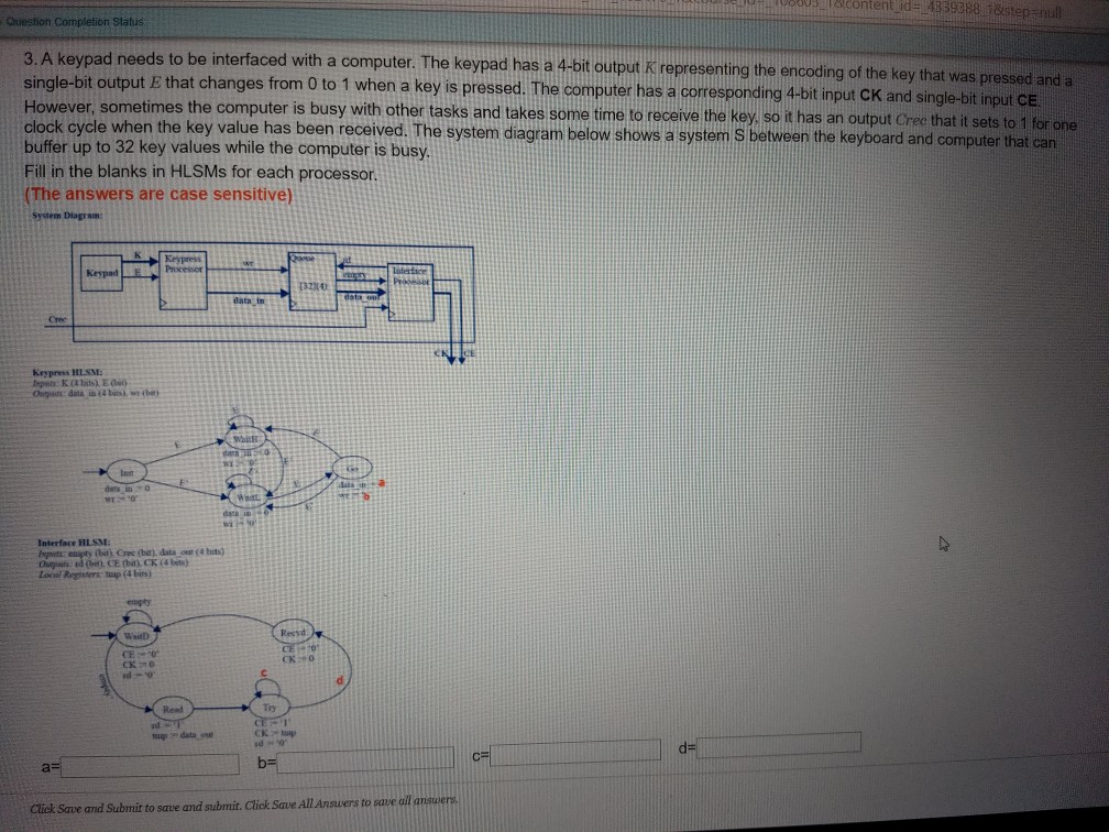 Solved 3. A keypad needs to be interfaced with a computer. | Chegg.com