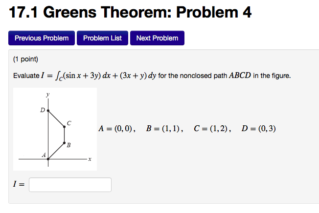 Solved 17.1 Greens Theorem: Problem 4 Previous Problem | Chegg.com