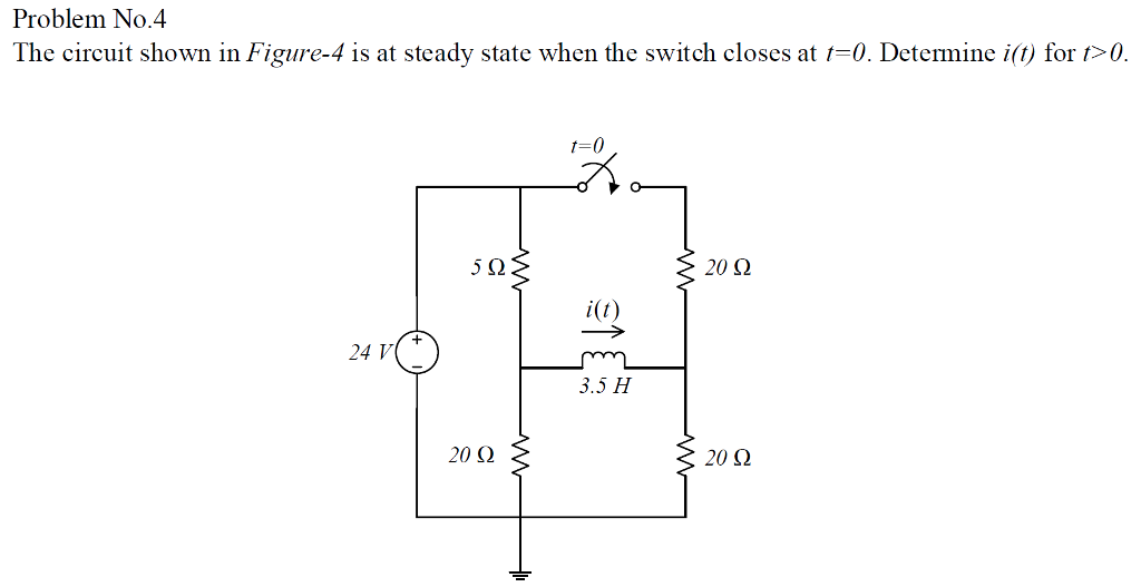 Solved The circuit shown in Figure-4 is at steady state when | Chegg.com