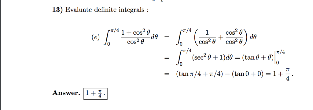 Solved Evaluate definite integrals: Quick question, does | Chegg.com