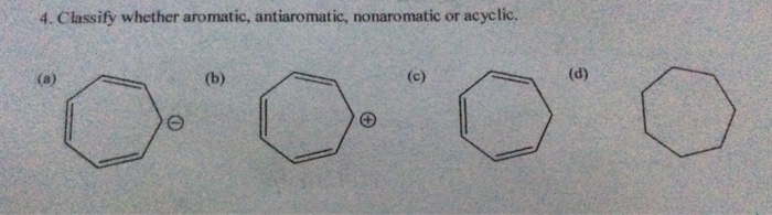 Solved Classify whether aromatic, antiaromatic, nonaromatic | Chegg.com