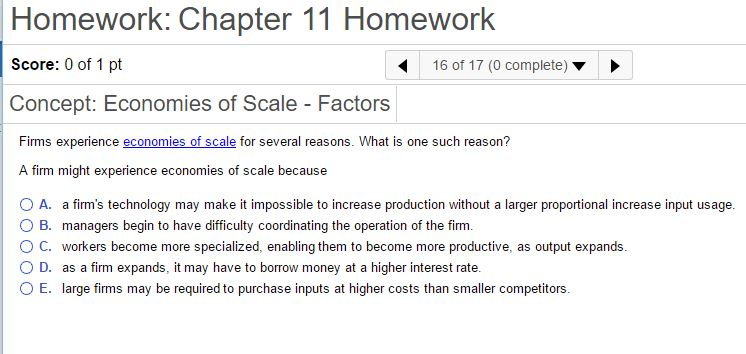 Solved Firms experience economies of scale for several | Chegg.com