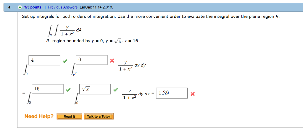 Solved 4. 3/5 points | Previous Answers LarCalc11 14.2.018. | Chegg.com Solved 4. 3/5 points | Previous Answers LarCalc11 14.2.018. | Chegg.com