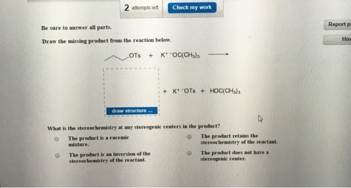 Solved Draw the missing product from the reaction below. | Chegg.com