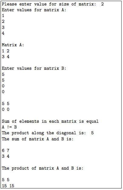Solved Matrix Utilities. A matrix is a two dimensional | Chegg.com