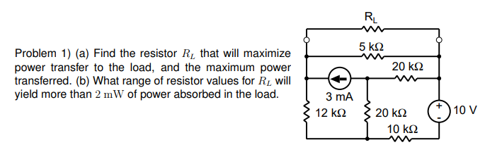 Solved RL Problem 1) (a) Find the resistor Ri that will | Chegg.com