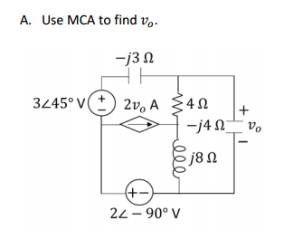 Solved Use MCA to find v_0. | Chegg.com