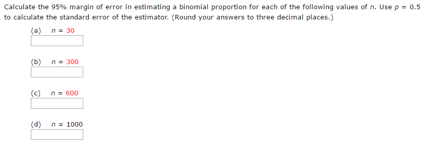Solved Calculate the 95% margin of error in estimating a | Chegg.com