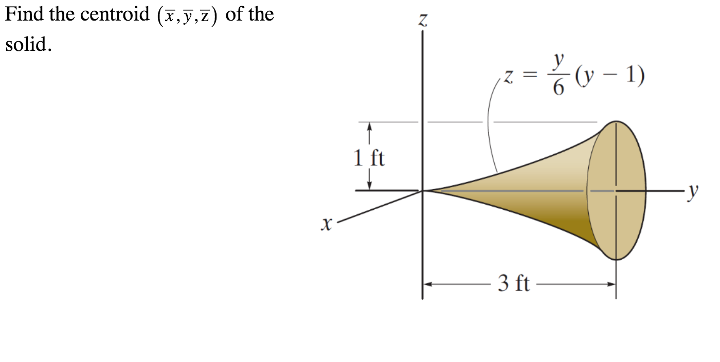 Find the centroid (x, y, z) of the solid. | Chegg.com
