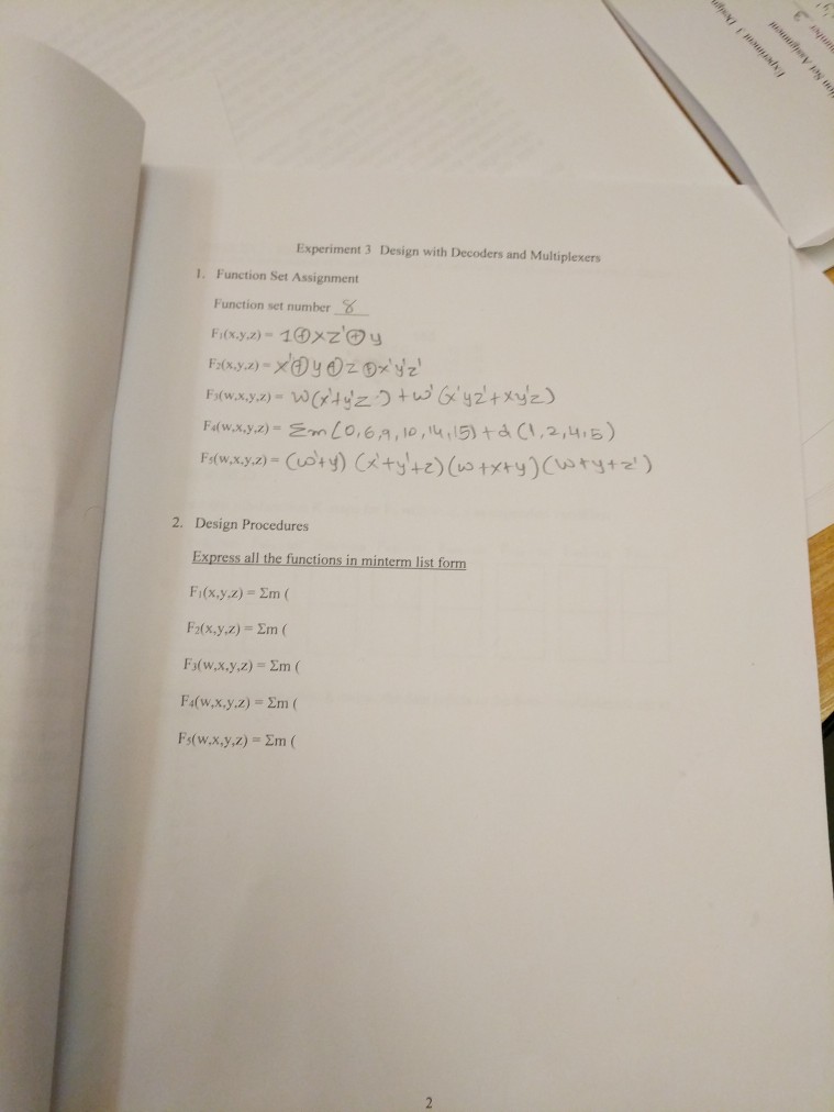 Solved Experiment 3 Design with Decoders and Multiplexers 1. | Chegg.com