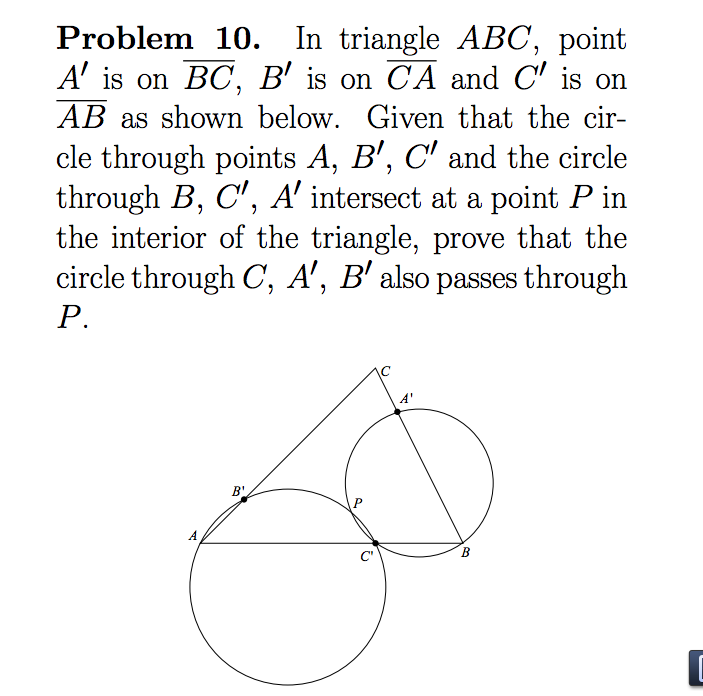 In triangle ABC, point A' is on , B' is on and C' | Chegg.com
