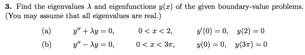 Solved Find the eigenvalues X and eigenfunctions y(x) of the | Chegg.com