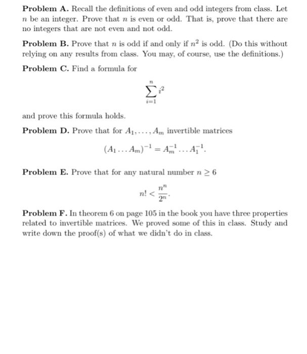 Solved Recall the definitions of even and odd integers from | Chegg.com