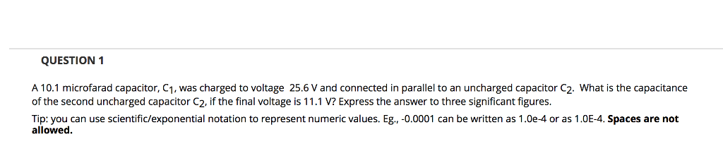 Solved A 10.1 microfarad capacitor, C_1, was charged to | Chegg.com