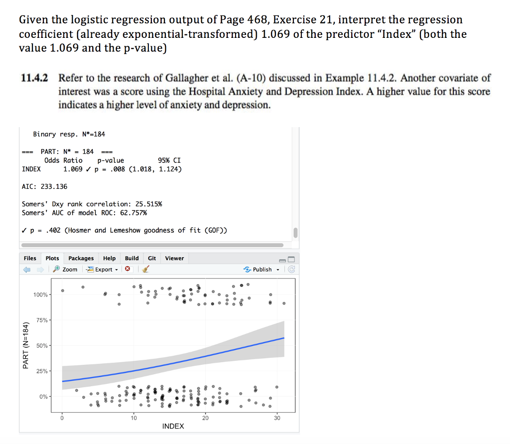 Solved Given the logistic regression output of Page 468, | Chegg.com