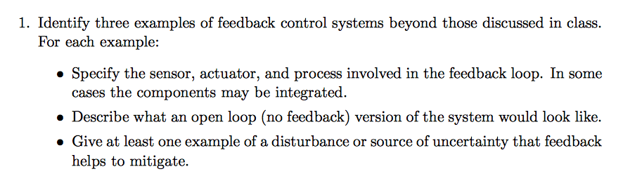 Solved 1. Identify three examples of feedback control | Chegg.com