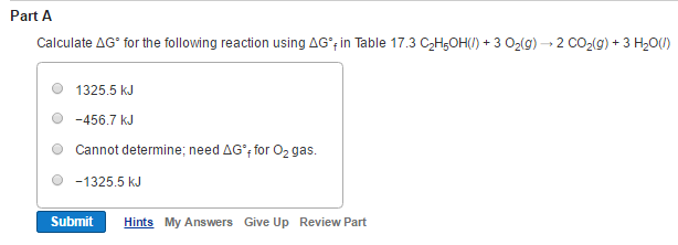 Solved Calculate Delta G degree for the following reaction | Chegg.com