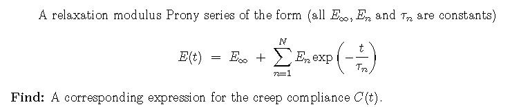 Solved A Relaxation Modulus Prony Series Of The Form All