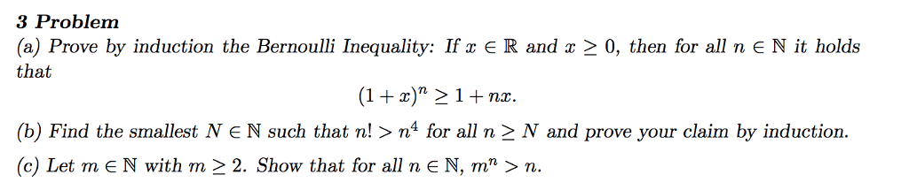 Solved 3 Problem (a) Prove by induction the Bernoulli | Chegg.com