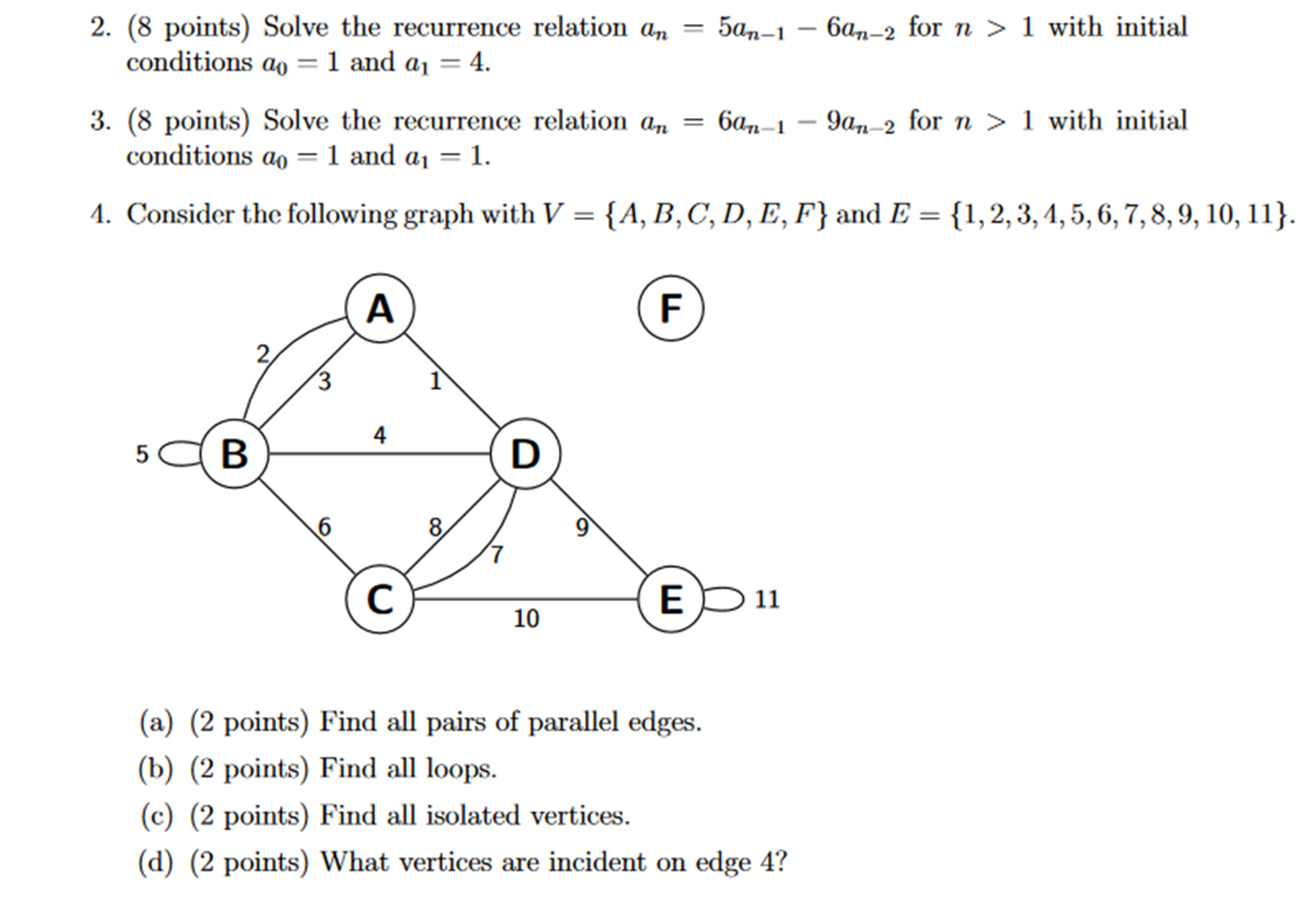 Solved Solve the recurrence relation a_n = 5a_n - 1 - 6a_n - | Chegg.com Solved Solve the recurrence relation a_n = 5a_n - 1 - 6a_n - | Chegg.com