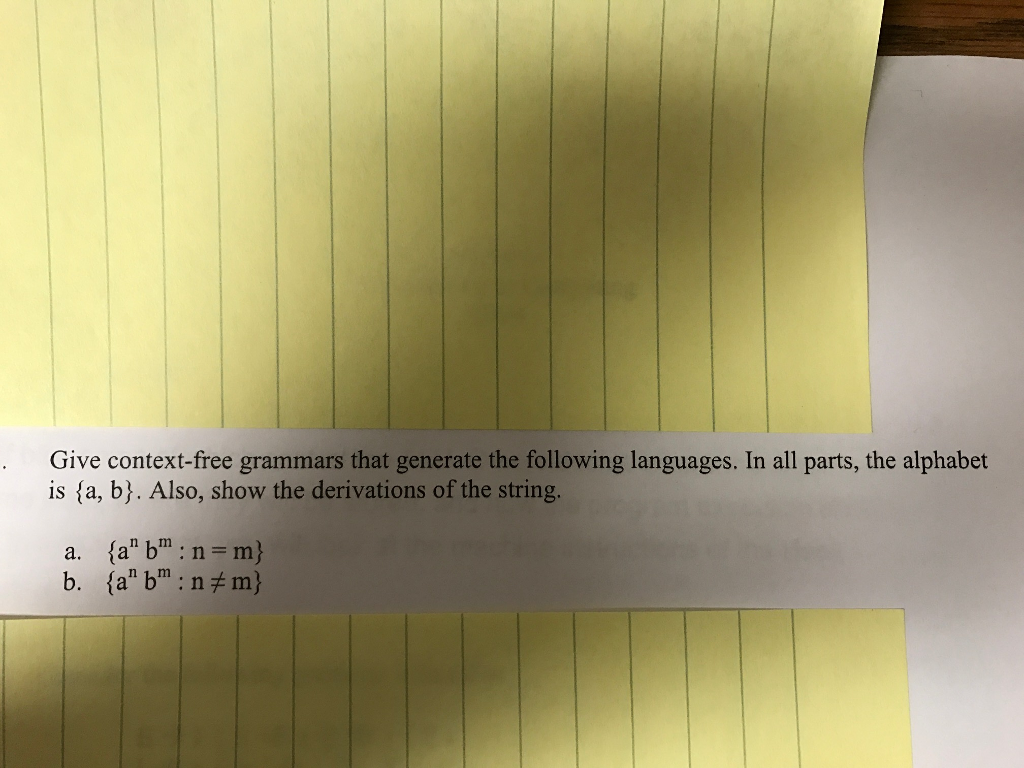 Solved: Give Context-free Grammars That Generate The Follo... | Chegg.com Solved: Give Context-free Grammars That Generate The Follo... | Chegg.com
