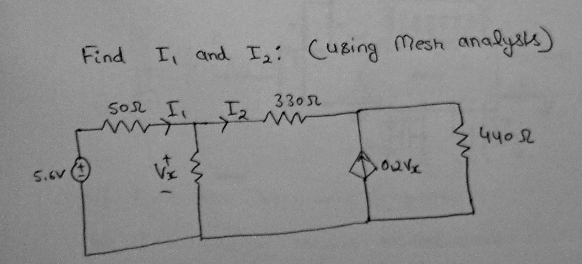 Solved Find I1 and I2: (using mesh analysis) | Chegg.com