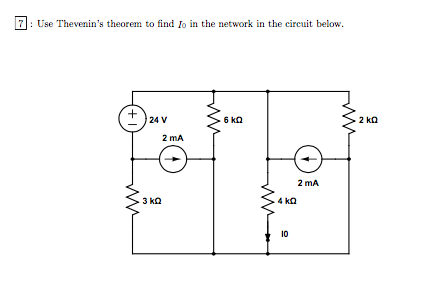 Use Thevenin's theorem to find I0 in the network in | Chegg.com