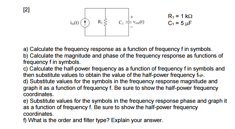 Solved Calculate the frequency response as a function of | Chegg.com