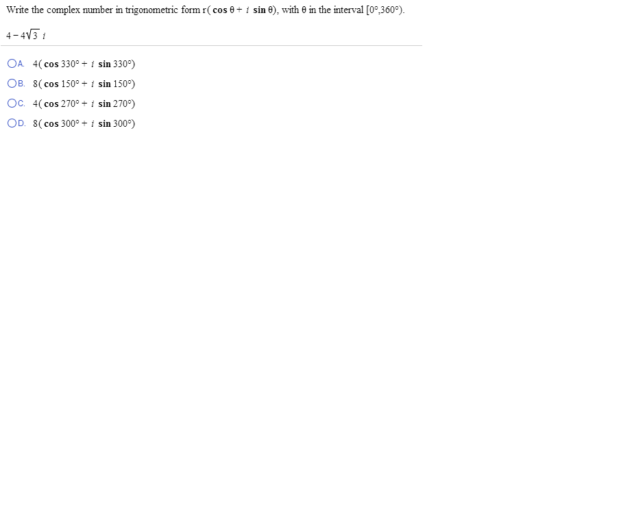 Solved Write the complex number in trigonometric form r(cos | Chegg.com