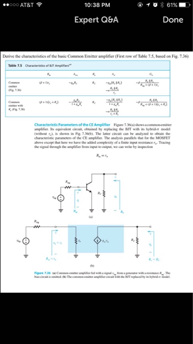 Solved 1. Derive the characteristics of the basic Common | Chegg.com