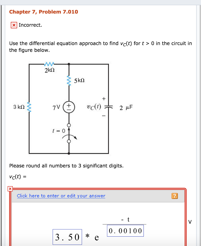 Solved Chapter 7, Problem 7.010 xIncorrect. Use the | Chegg.com