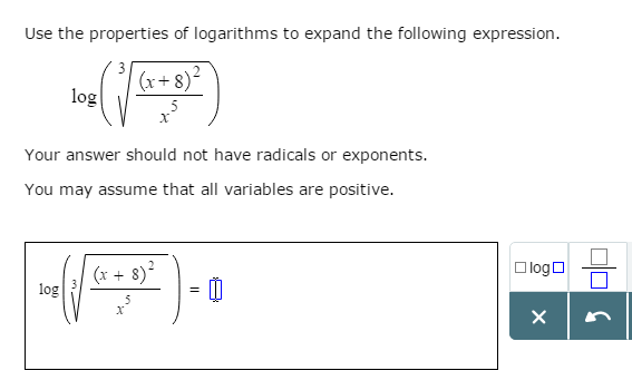 Solved Use the properties of logarithms to expand the | Chegg.com