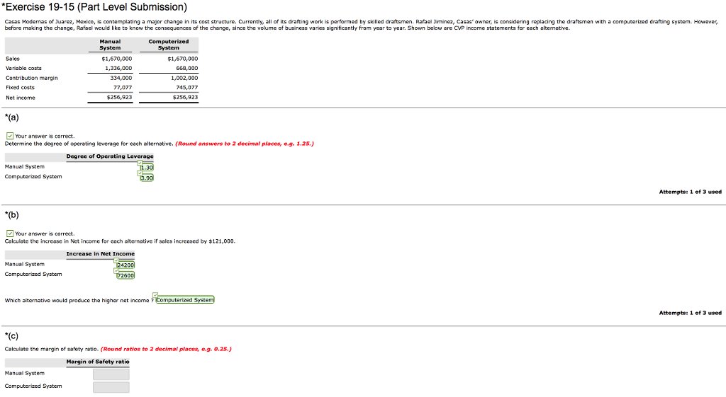 Solved "Exercise 19-15 (Part Level Submission) Casas Modenas | Chegg.com