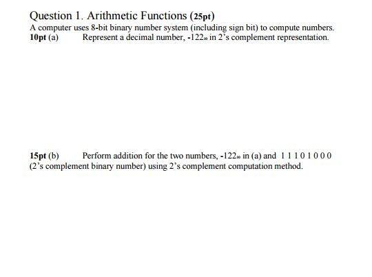 Solved A computer uses 8-bit binary number system (including | Chegg.com